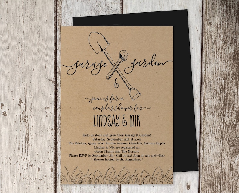 Garage & Garden Bridal / Couple's Shower Invitation Template, Printable ...