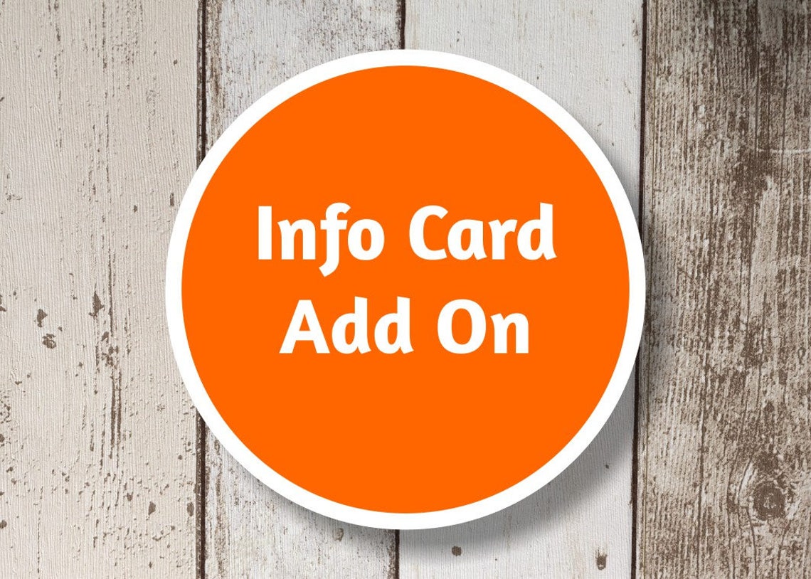Info Card Add on - Get a Matching Information Card for Your Instant ...