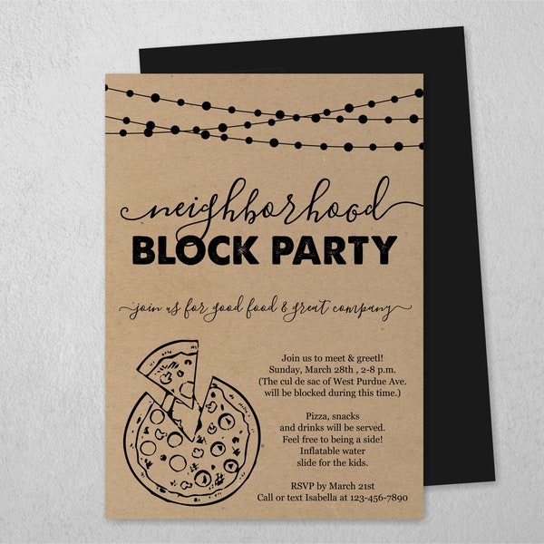 Neighborhood Block Party Invitation - Etsy