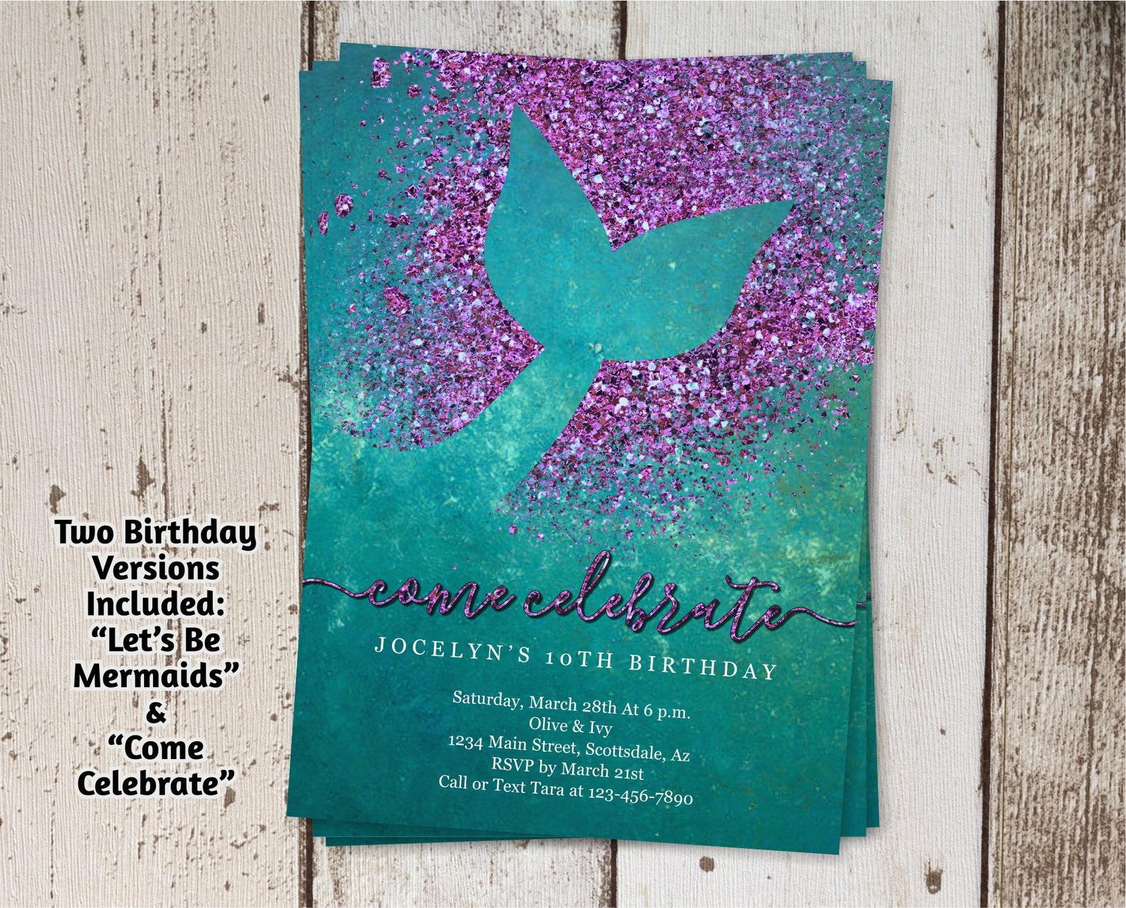 Printable Mermaid Invitation Template Mermaid Birthday Party - Etsy