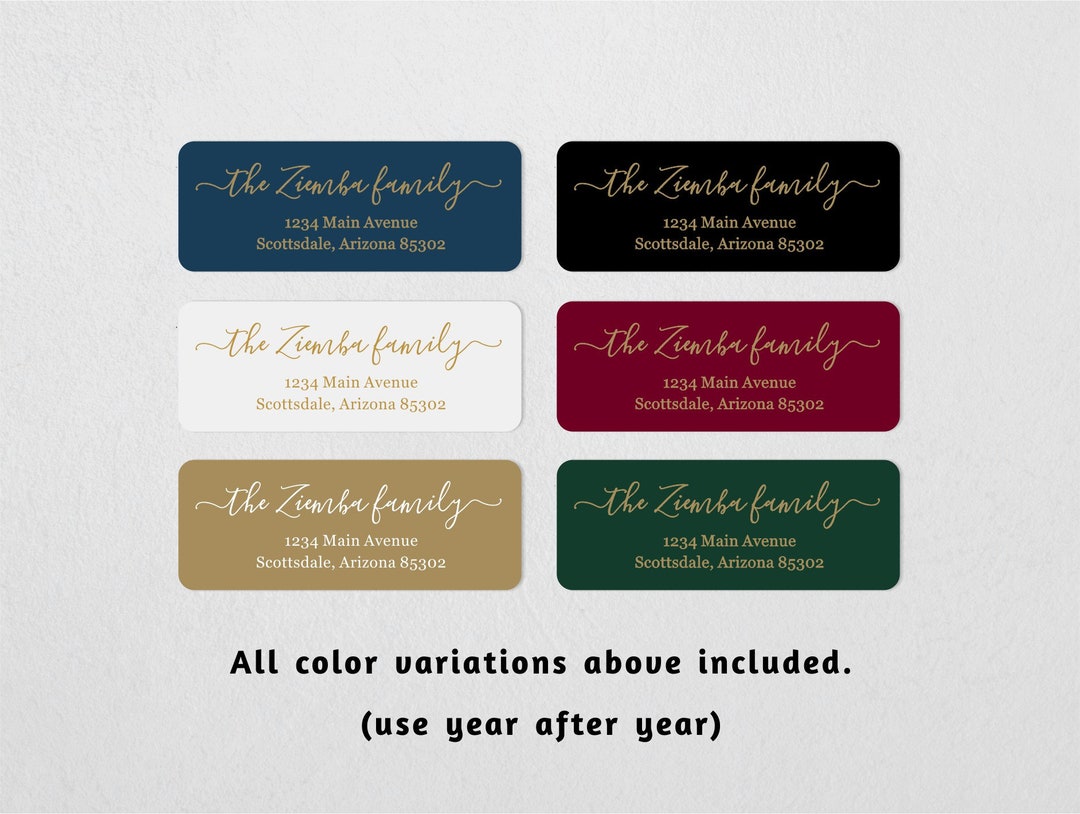 Gold Address Label Template - Printable Envelope Avery 1 X 2 5/8" Navy ...