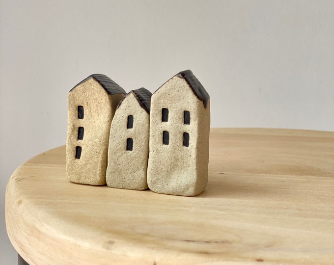 Handmade Ceramic Miniature Houses Set of 3 Pottery Houses - Etsy