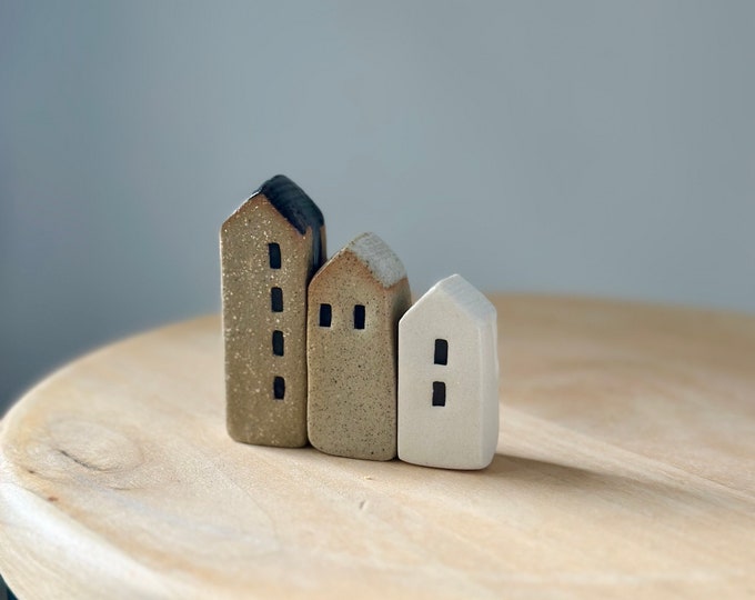 Handmade Ceramic Miniature Houses Set of 3 Pottery Houses - Etsy