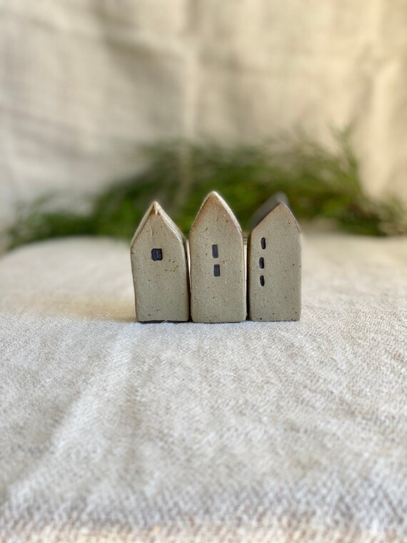Handmade Ceramic Miniature Houses Set of 3 Pottery Houses | Etsy