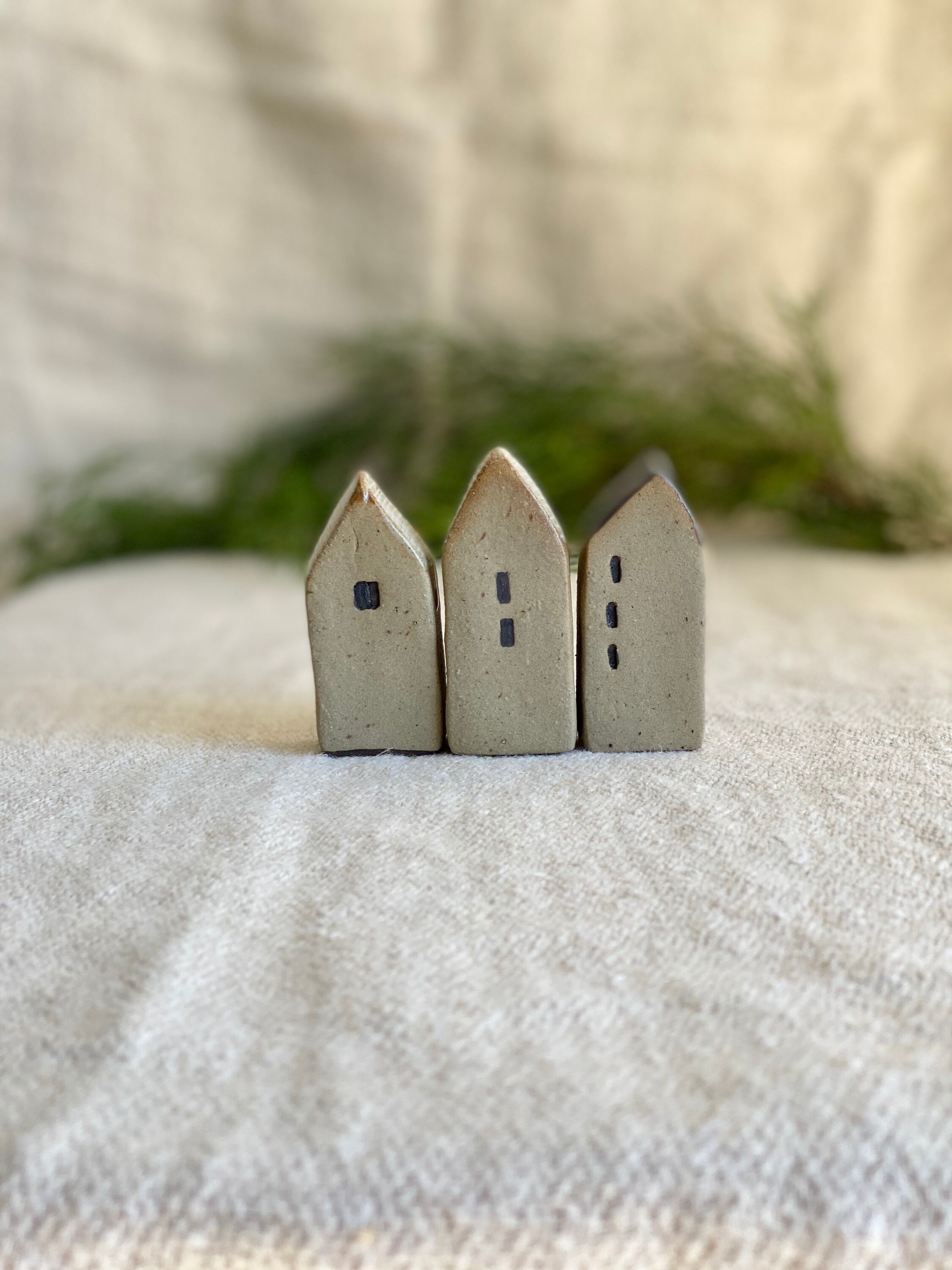 Handmade Ceramic Miniature Houses Set of 3 Pottery Houses | Etsy