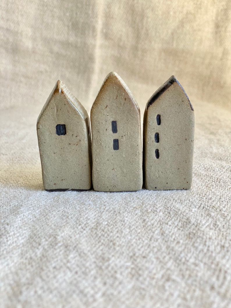 Handmade Ceramic Miniature Houses Set of 3 Pottery Houses | Etsy