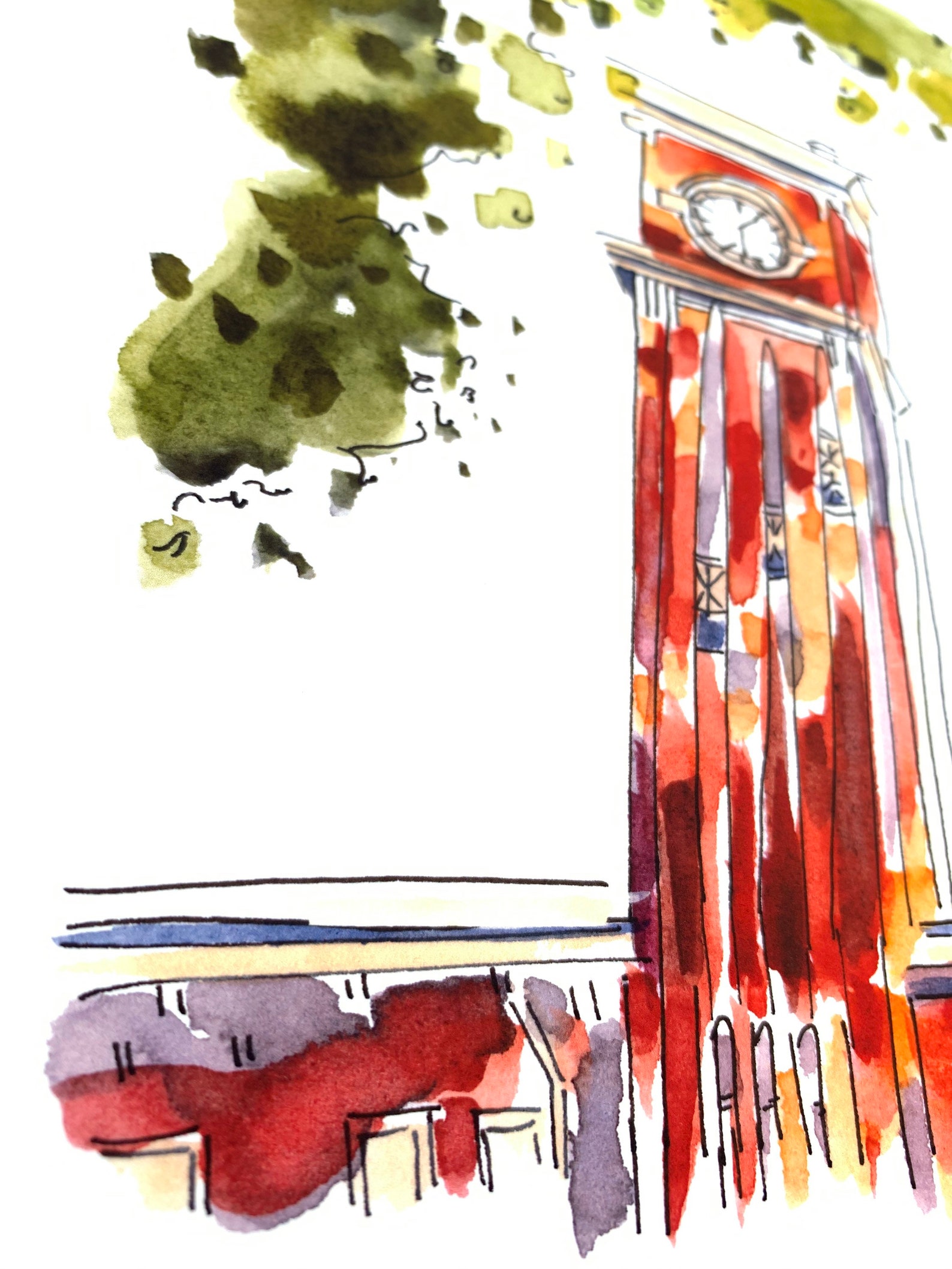 WSU | Bryan Clock Tower Print - Etsy