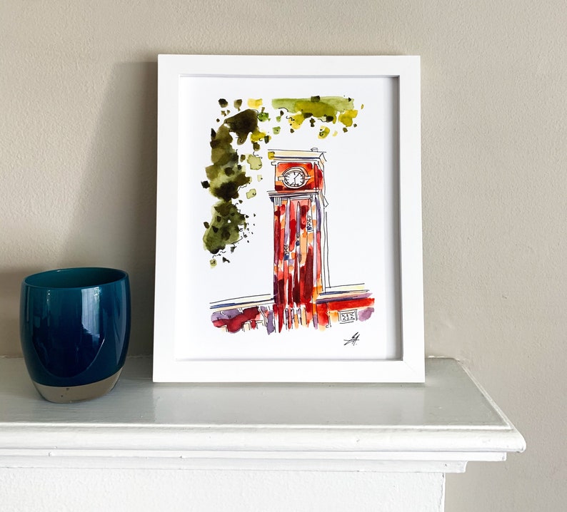 WSU | Bryan Clock Tower Print - Etsy
