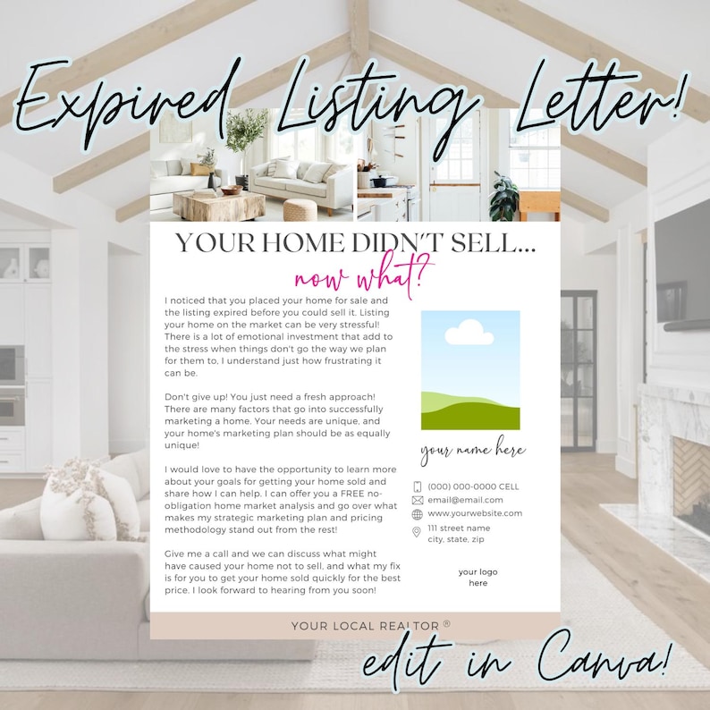 Real Estate Expired Listing Letter - Etsy