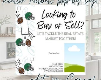 Tackle Football Super Bowl Popby Gift Tag Canva Custom Digital Instant ...