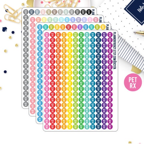 216 Tiny Vet Icon Planner Stickers Choose Your Colorway - Etsy