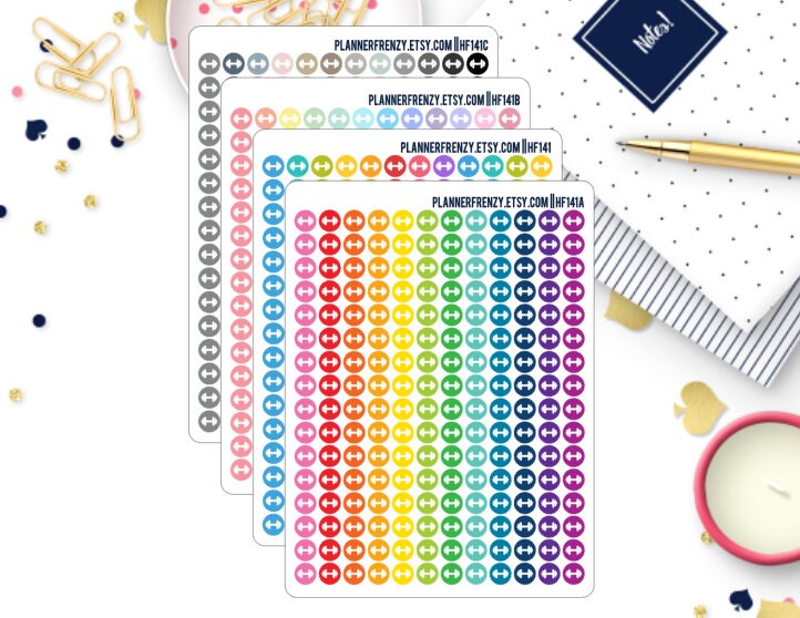 Sheet Stickers MINI Dumbell Pink Halter Papercraft Embellishments Craft ...