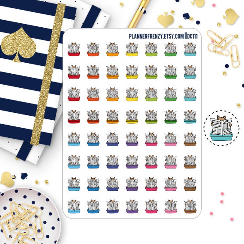56 Cat Litter Planner Stickers DC111 - Etsy