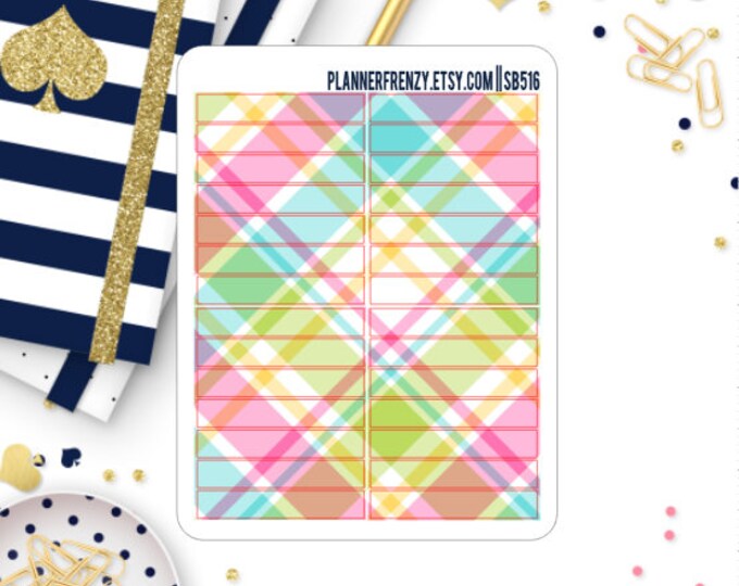 Spring Plaid Section Header Planner Stickers SB516 - Etsy