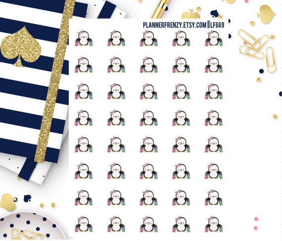 40 Penguin Needs Retail Therapy Planner Stickers LF669 | Etsy