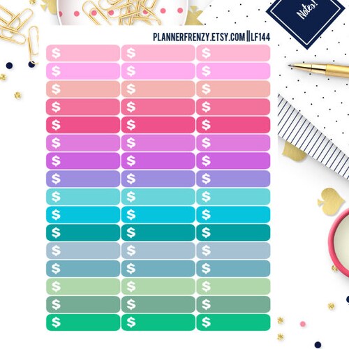 Full Color Coding Budget Label Planner Stickers for Erin | Etsy