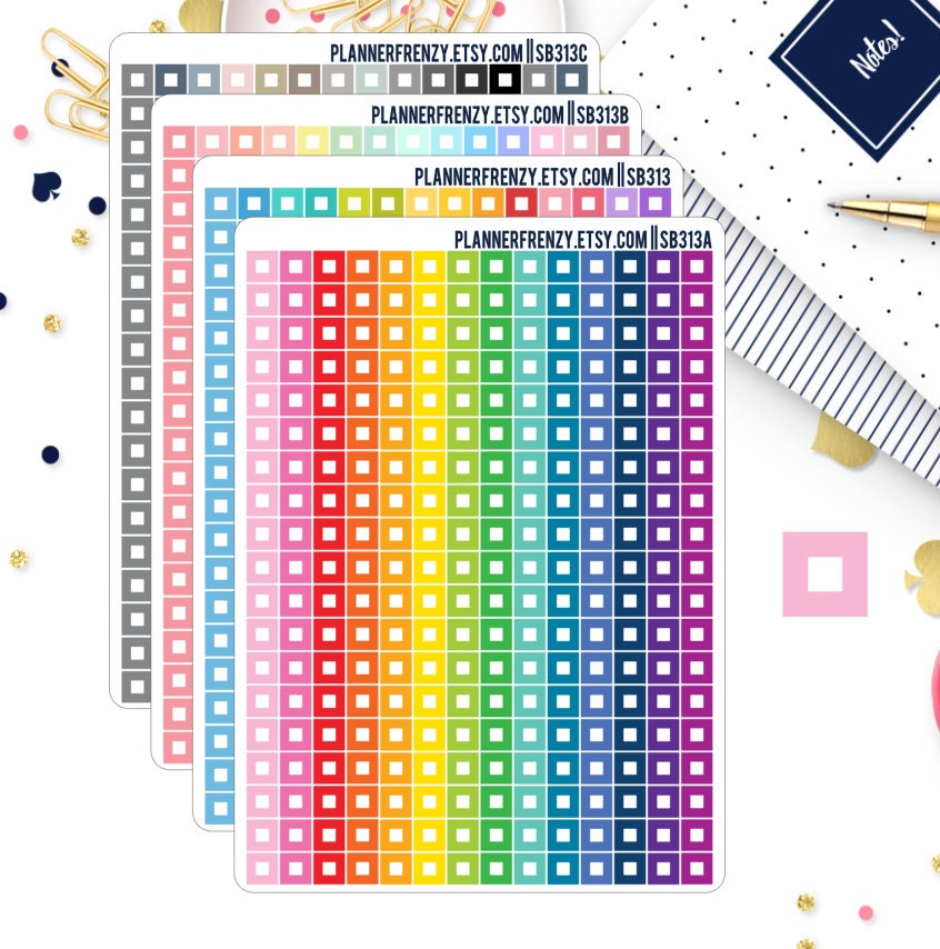 266 Mini Checklist Square Planner Stickers Choose Your - Etsy
