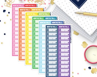 Monthly Bill Stickers - Etsy