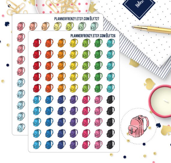70 Doodle Backpack Planner Stickers Choose Your Sheet - Etsy