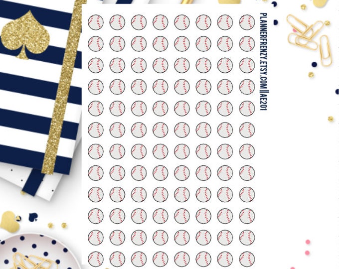 96 Baseball Stickers A Perfect Fit for Any Planner AE201 - Etsy