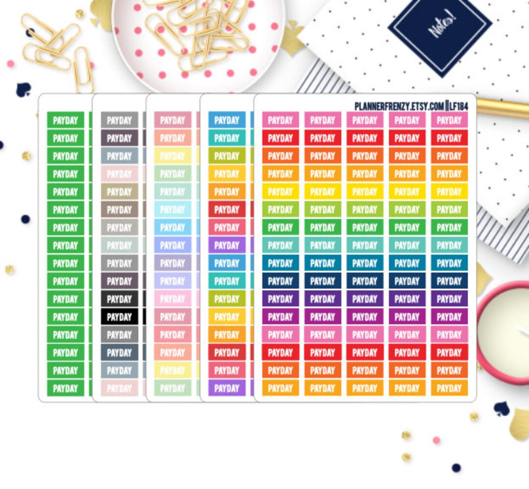 80 Mini Payday Label Planner Stickers Choose Your Colorway - Etsy