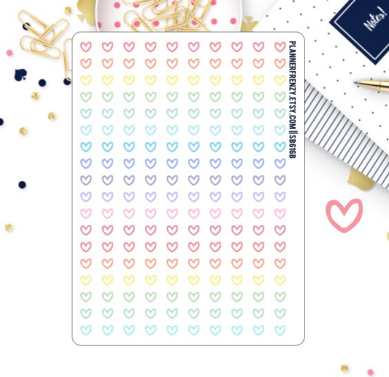 180 Individual Heart Planner Stickers Choose Your Sheet - Etsy