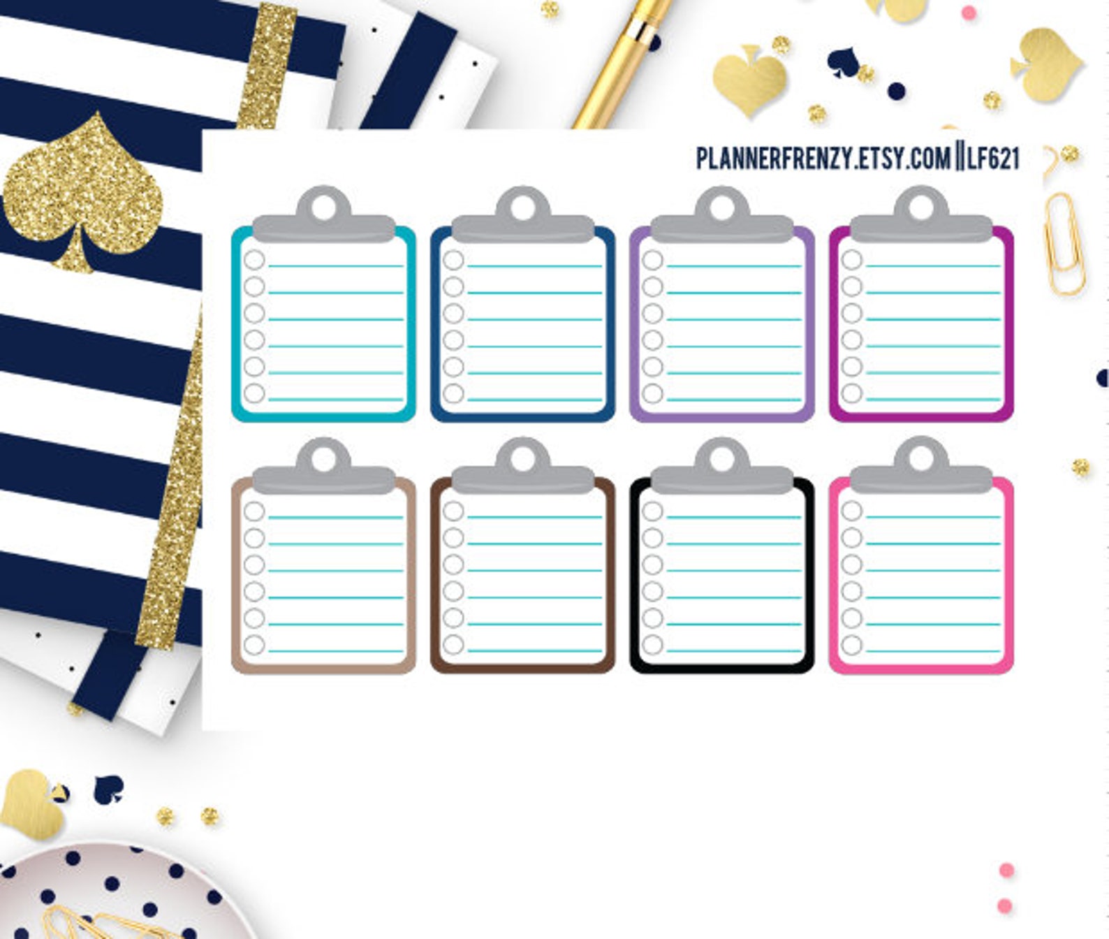 16 Clipboard to Do Checklist Stickers LF621 - Etsy