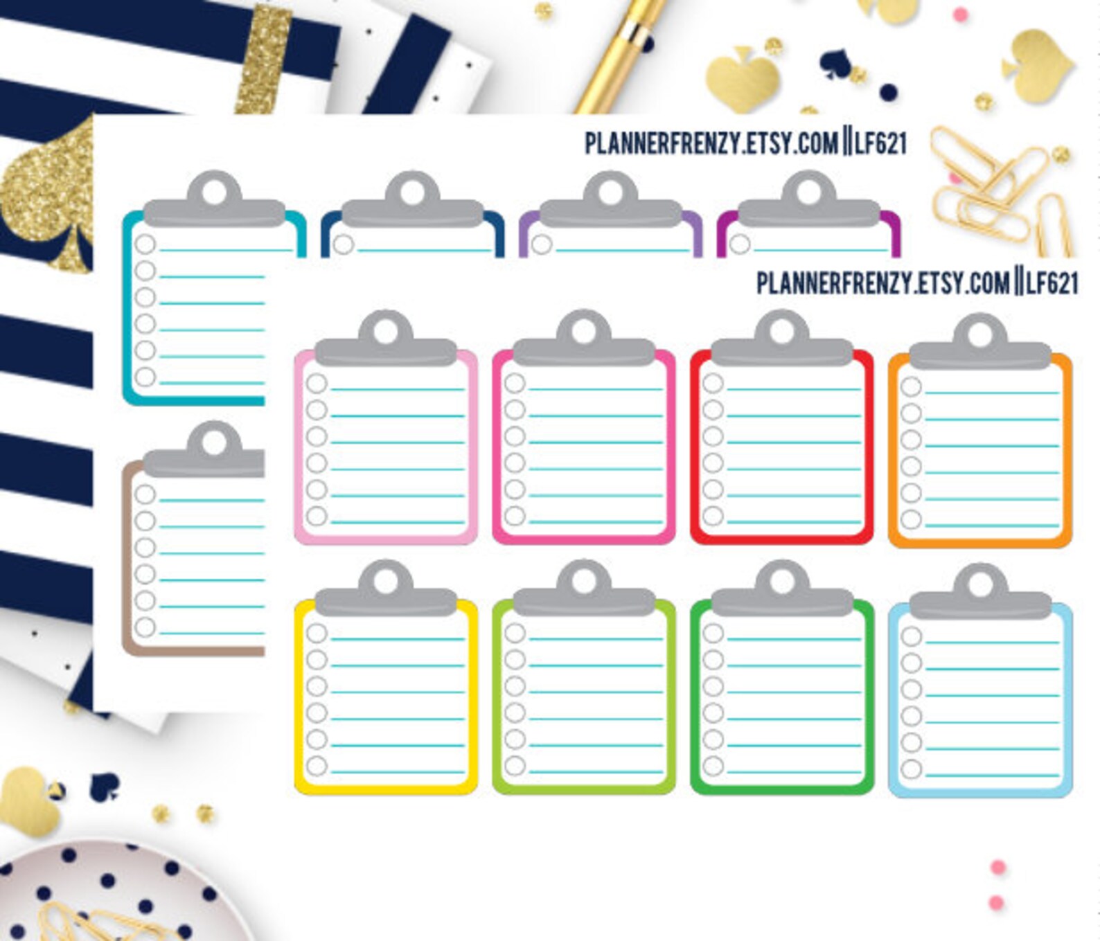 16 Clipboard to Do Checklist Stickers LF621 - Etsy