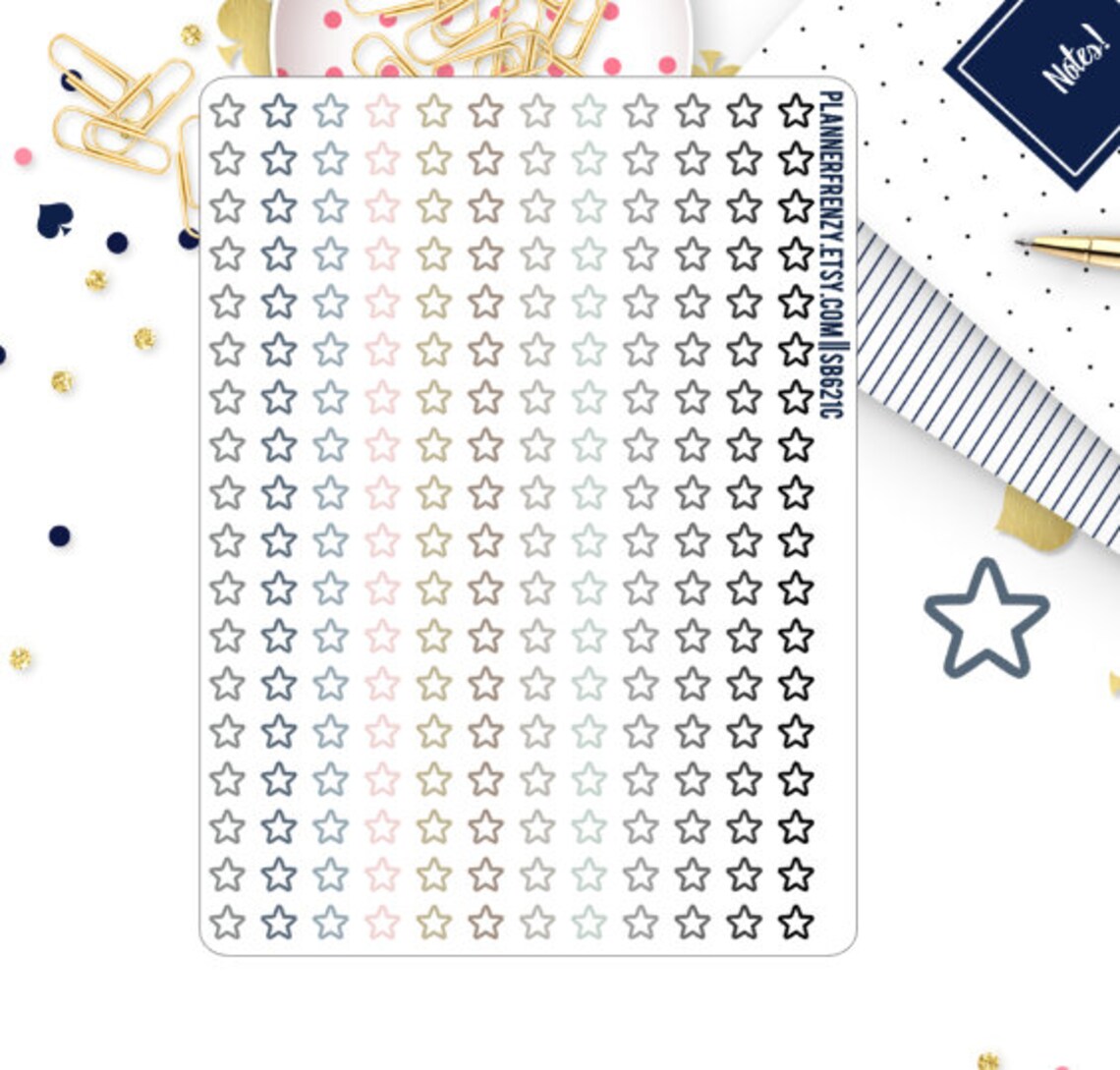 216 Individual Star Planner Stickers Choose Your Sheet - Etsy