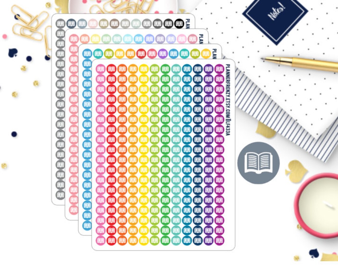 216 Tiny Book Icon Planner Stickers Choose Your Sheet - Etsy