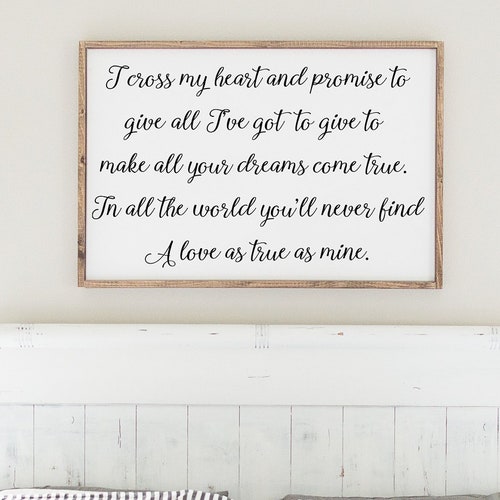 I Cross My Heart Sign Love Wood Sign Anniversary Gift Large - Etsy