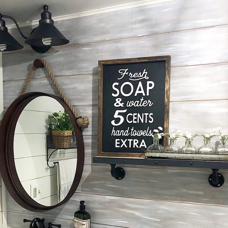 Rustic Bathroom Signs - Etsy