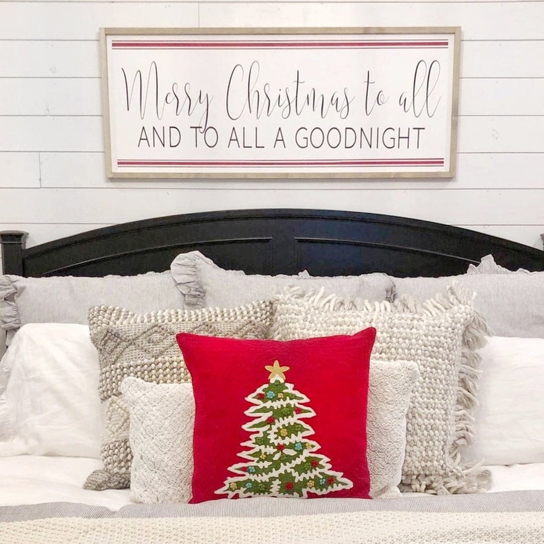 Merry Christmas Wood Sign | Farmhouse Holiday Mantel Decor - Etsy