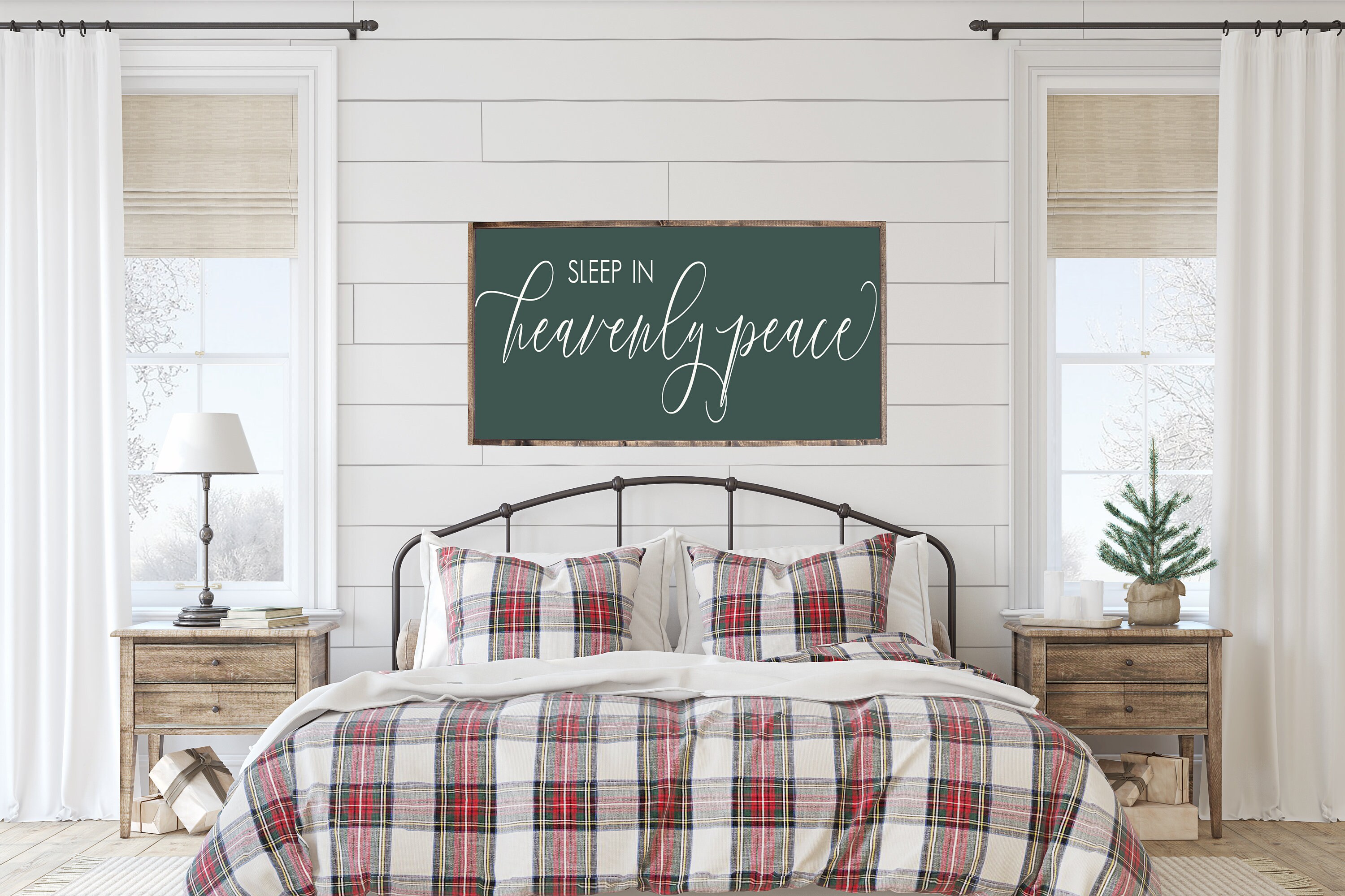 Sleep in Heavenly Peace Wood Sign Farmhouse Sign Christmas - Etsy