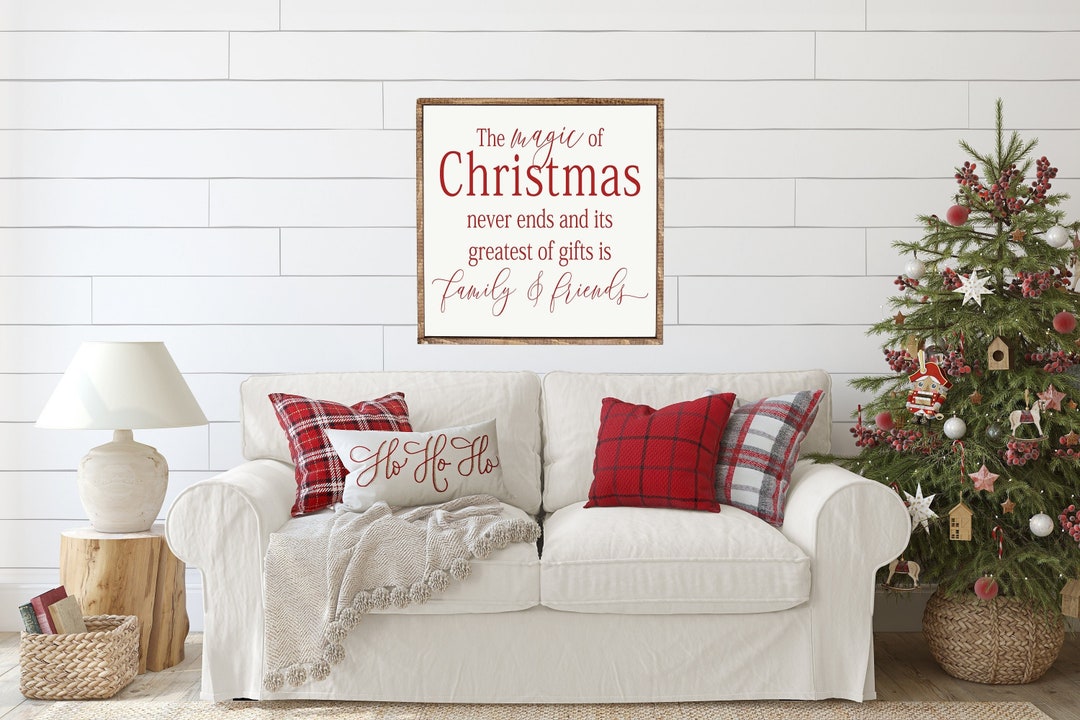 Christmas Signs the Magic of Christmas Never Ends Framed Wood Sign ...