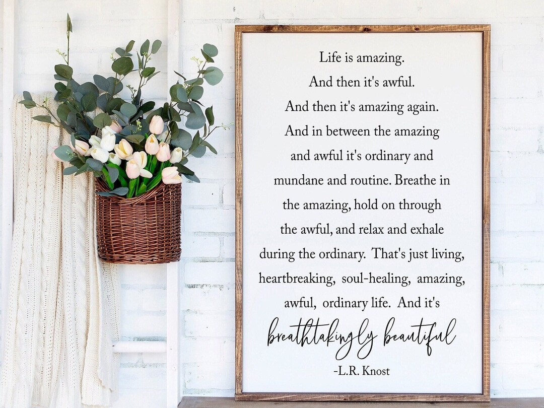 Inspirational Quote Wood Framed Sign, L.R. Knost, Home Decor - Etsy