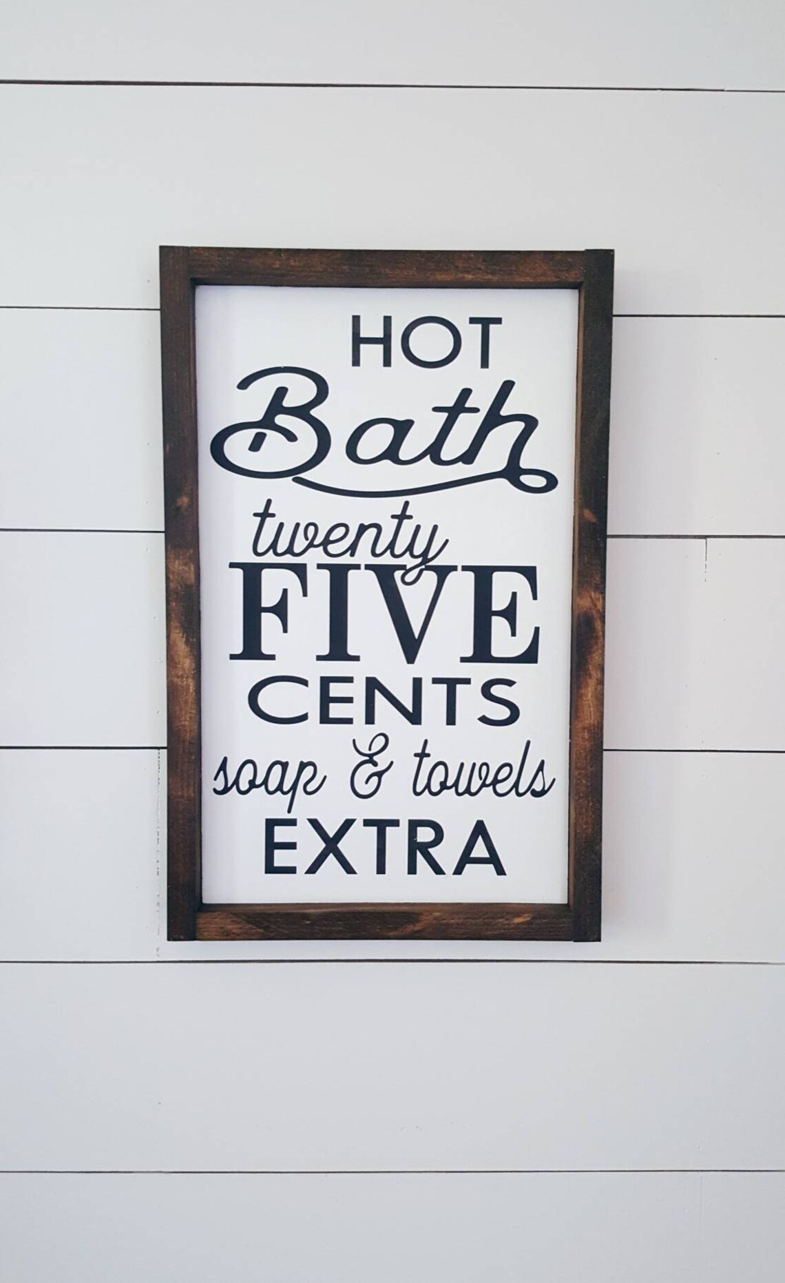Hot Bath 25 Cents Wood Sign | Rustic Farmhouse Bathroom Decor - Etsy