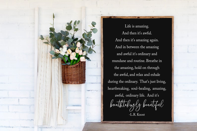 Inspirational Quote Wood Framed Sign, L.R. Knost, Home Decor - Etsy