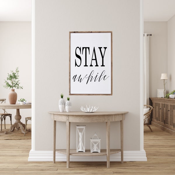 Stay Awhile Sign - Etsy