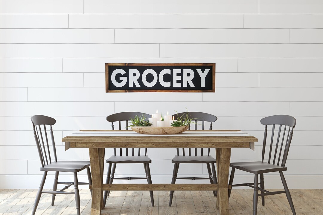 Grocery Wood Sign | Farmhouse Wall Decor | Kitchen Signs | Dining Room ...