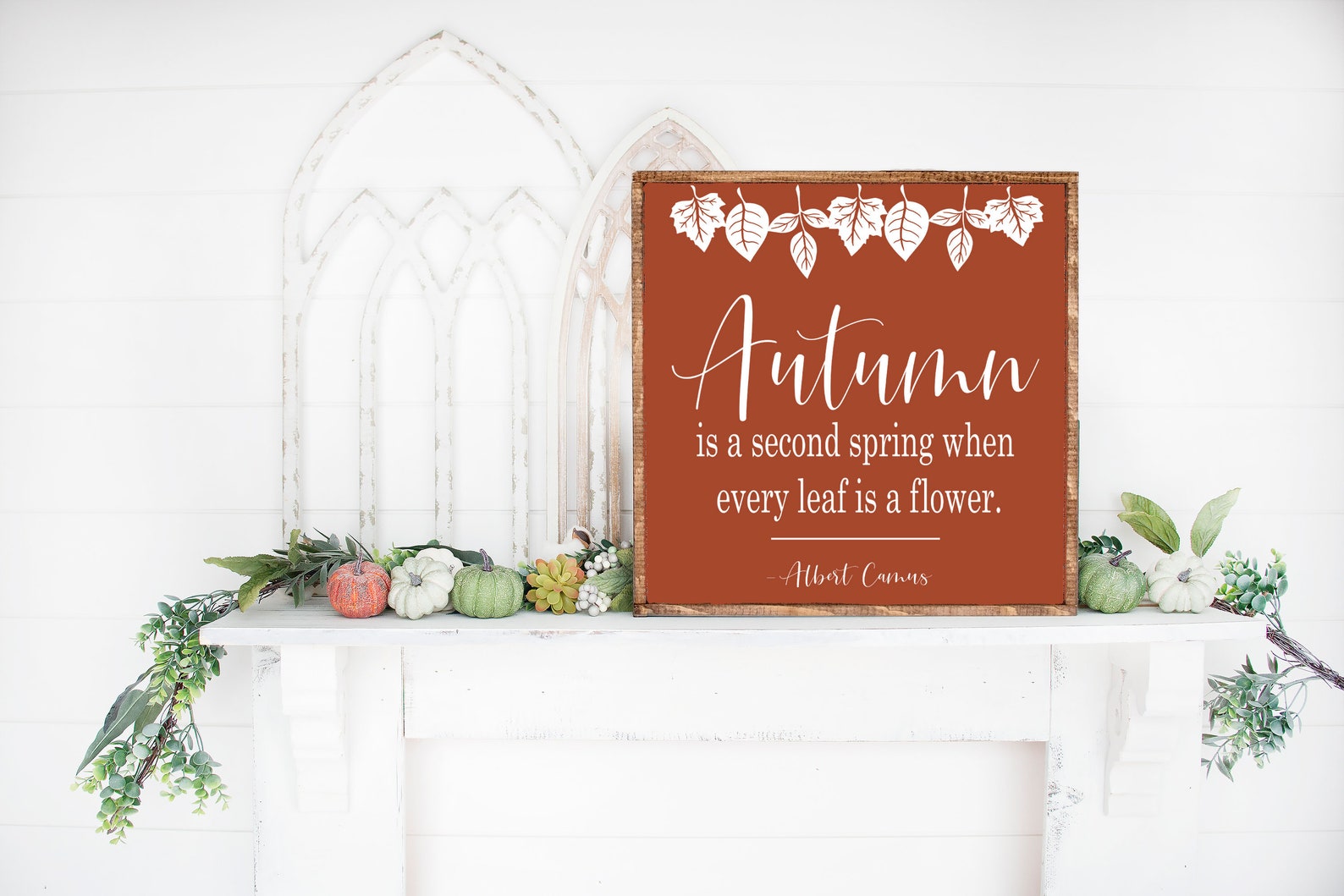 Fall Sign Autumn is a Second Spring When Every Leaf is a - Etsy