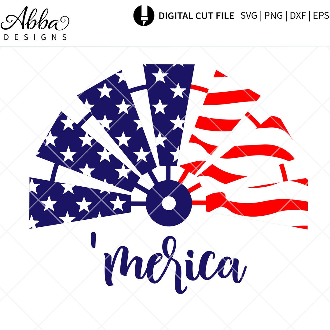 Merica Half Windmill SVG - Farmhouse SVG - Rustic Windmill Blades ...
