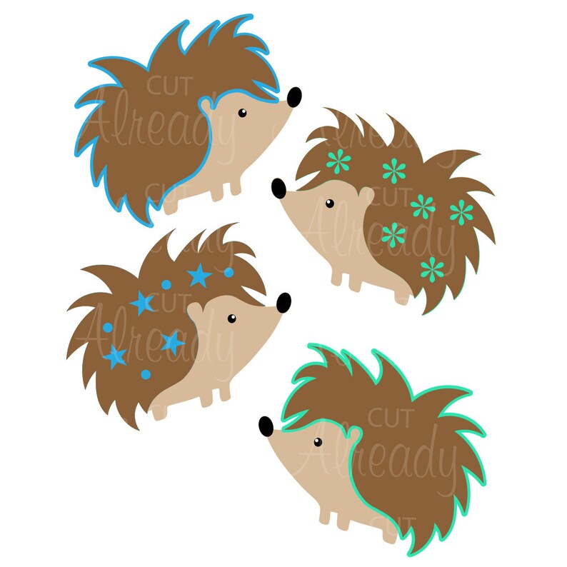 Hedgehog - SVG Cut File - PNG, DXF - for Silhouette, Cricut, Card ...