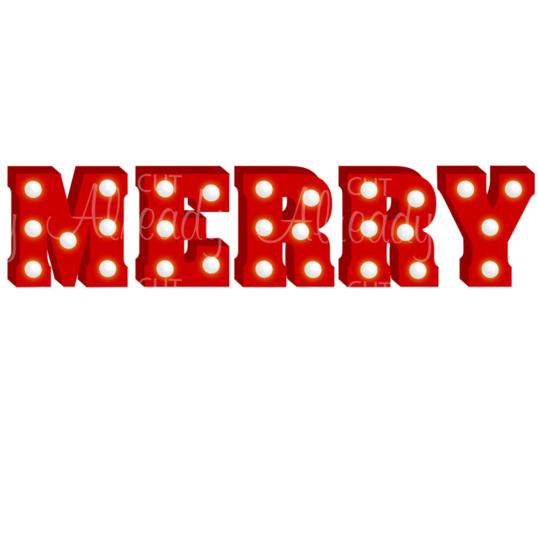 Merry Marquee Letter Printable, Merry Jpeg, Merry Print and Cut ...
