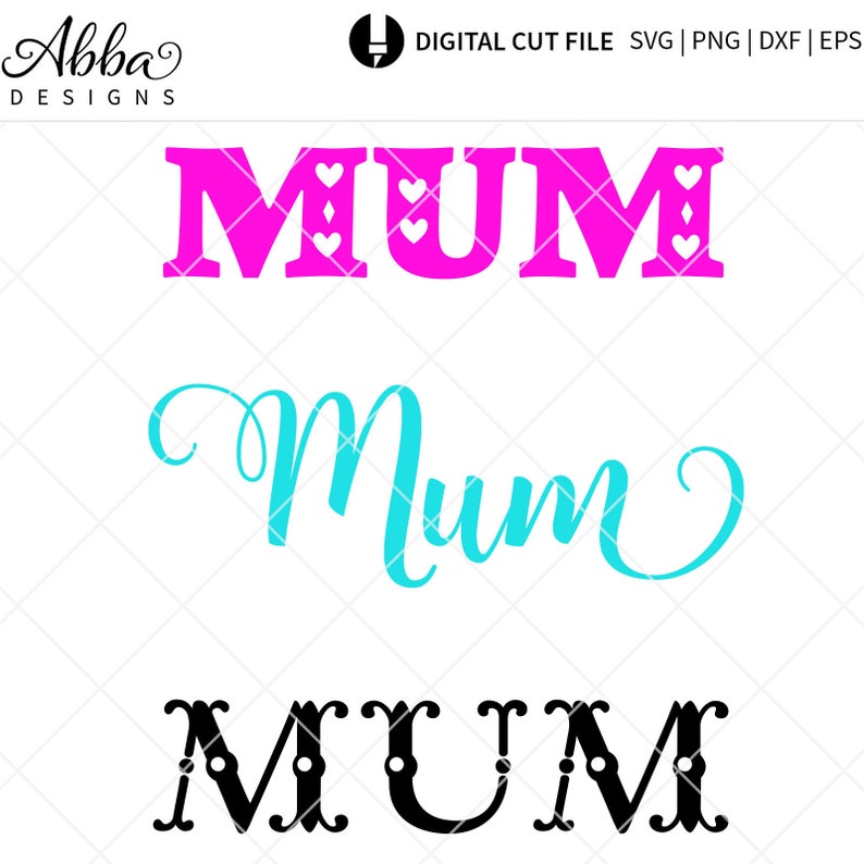Mum Type Digital Download Cut File for Cricut and Silhouette - Etsy