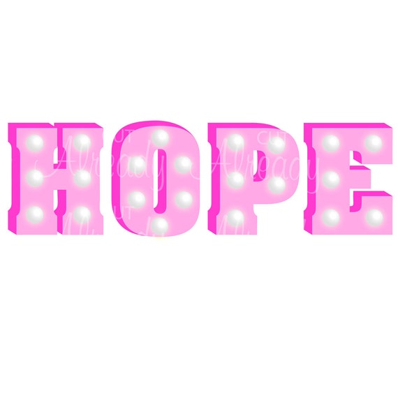 Hope JPEG Hope Marquee Letters Hope Print and Cut Hope | Etsy