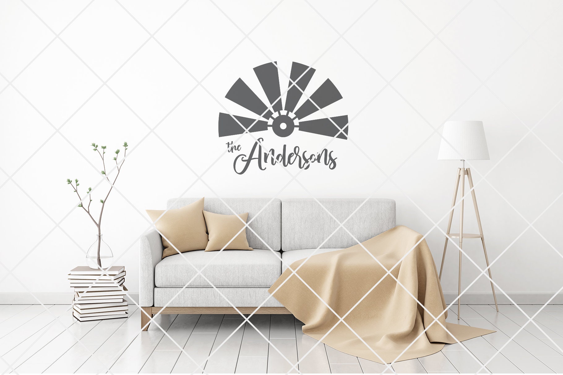 Farmhouse Half Windmill Customize SVG - Farmhouse SVG - Rustic Windmill ...