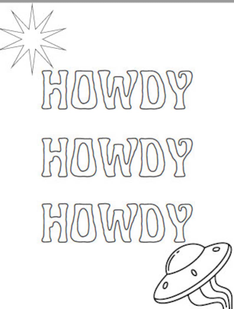 Howdy Coloring Page Digital Download - Etsy Australia