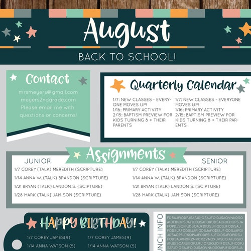 CLASSROOM NEWSLETTER Teacher Newsletter Back to School - Etsy