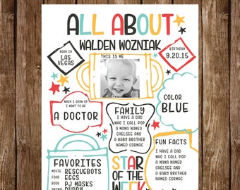 ALL ABOUT ME Canva Template || Student of the Week || Star Student ...